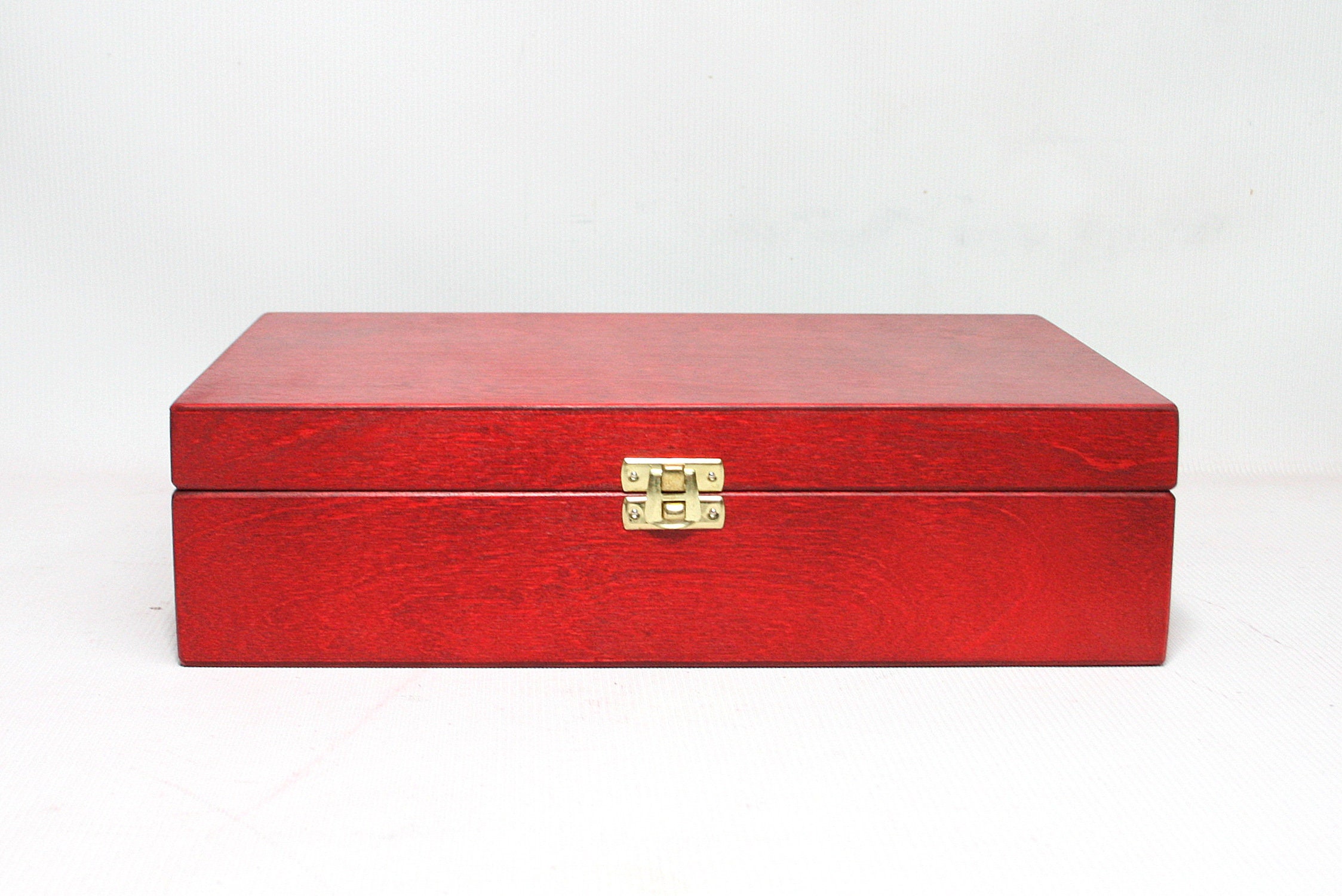 Red Wooden Keepsake Box / Wooden Gift Box / Wooden Storage Box - Etsy