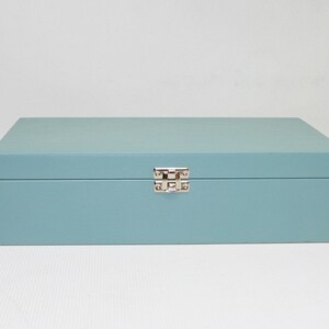 Light Blue Wooden Gift Box / Keepsake Box / Jewelry Box / Storage Box ...