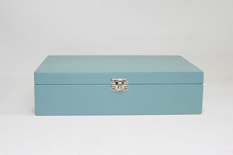 Light Blue Wooden Gift Box / Keepsake Box / Jewelry Box / - Etsy