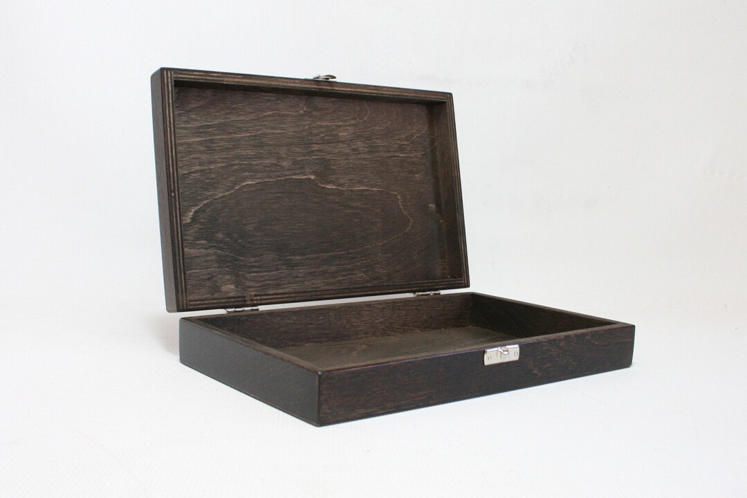 Dark Brown Wooden Box / Wooden Gift Box / Dark Brown Keepsake Box 9.84 ...