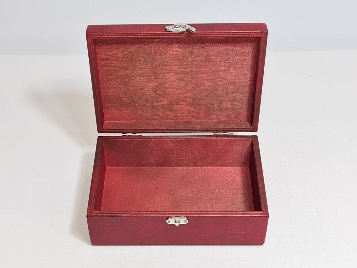 Red Wooden Box / 8.46 X 5.70 X 2.95 Inch - Etsy