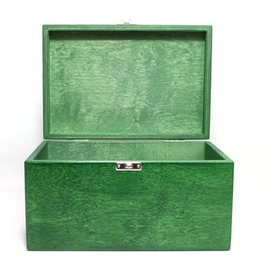 Dark Green Wooden Box / Gift Box / Keepsake Box / Storage Box 9.05 X 5. ...