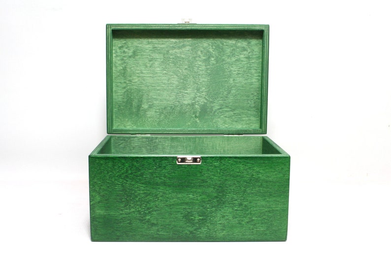 Dark Green Wooden Box / Gift Box / Keepsake Box / Storage Box - Etsy