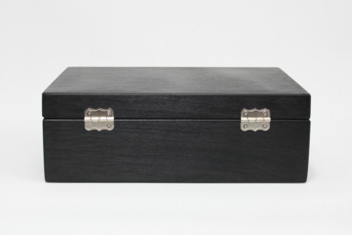 Black Wooden Box / Storage Box / Keepsake Box / Gift Box / - Etsy