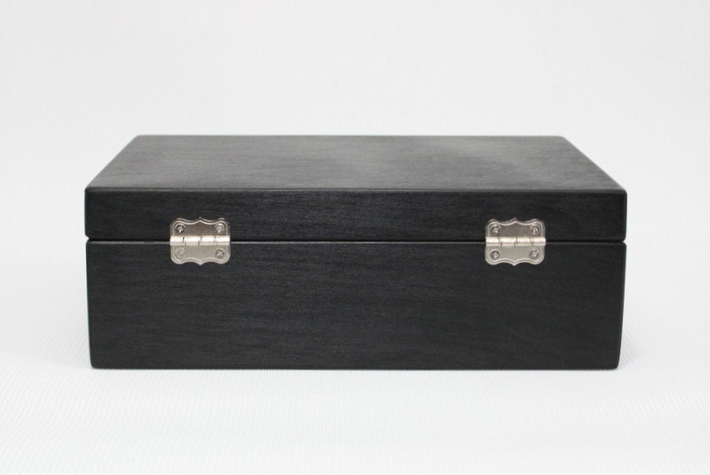 Black Wooden Box / Storage Box / Keepsake Box / Gift Box / - Etsy