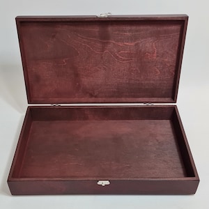 Large Dark Red Wooden Box / Gift Box / Big Storage Box / 16.92 X 9.84 X ...