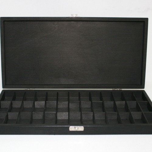 39 Compartments Wooden Storage Box / Black Box / Jewelry Box / - Etsy