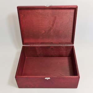 Red Wooden A4 Storage Box: Varnished Plywood, 12x8.66x4.72 Inch - Etsy