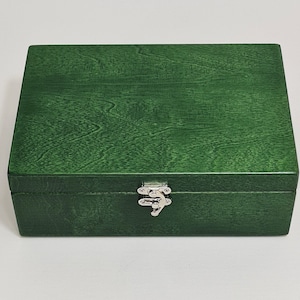 Dark Green Wooden Box / Storage Box / Keepsake Box / Gift Box / Plywood ...