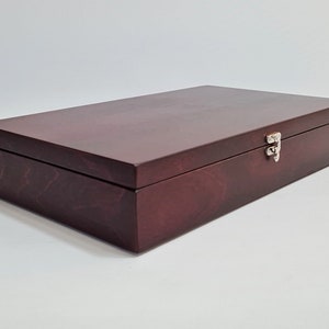 Large Dark Red Wooden Box / Gift Box / Big Storage Box / 16.92 X 9.84 X ...