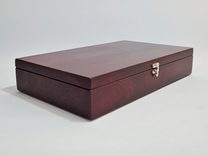 Large Dark Red Wooden Box / Gift Box / Big Storage Box / 16.92 X 9.84 X ...