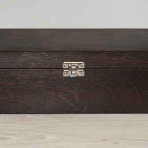 Wooden Keepsake Box / Dark Brown Box / Dark Storage Box 8.46 X 2.75 X 2 ...