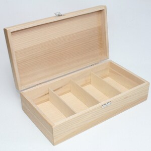 Wooden Box With 4 Compartments / Keepsake Box / Wooden Jewelry Box ...