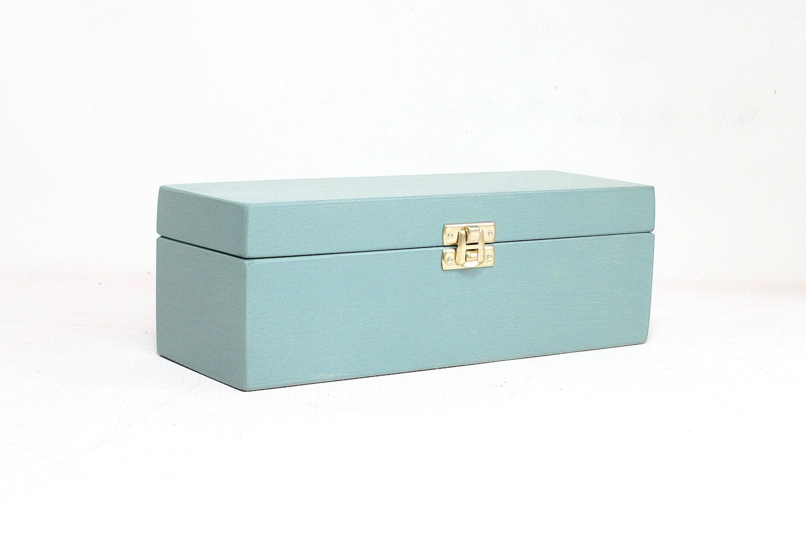 Light Blue Wood Box / Wooden Gift Box | Etsy