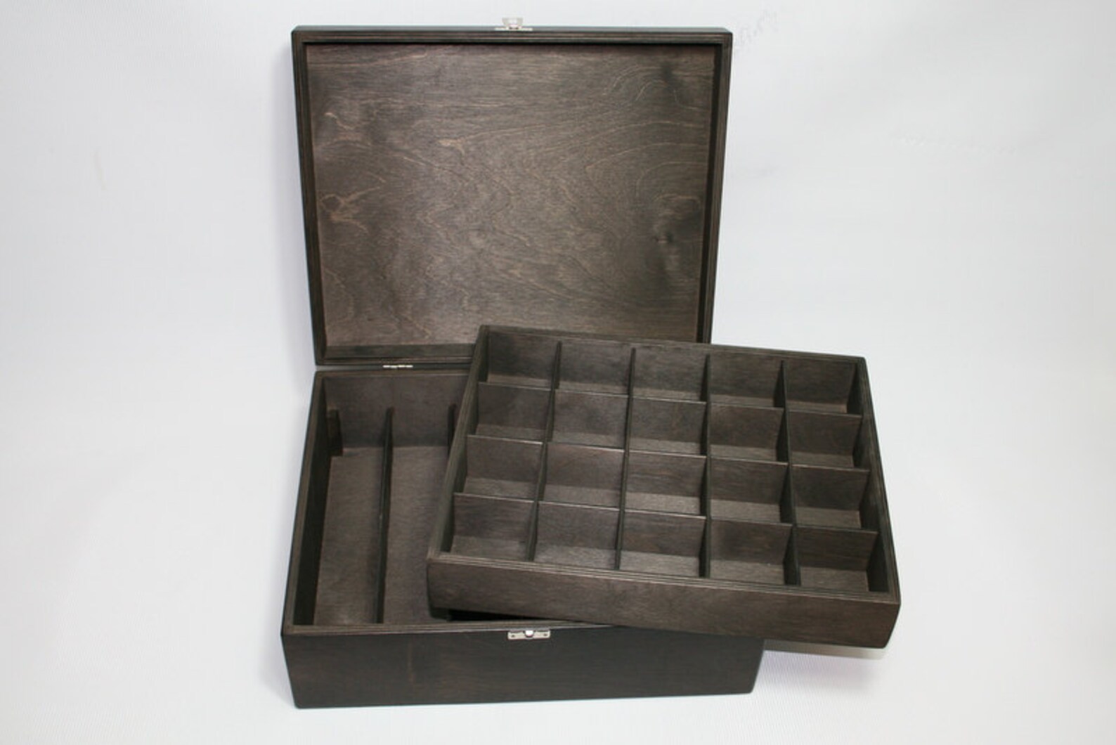 Large Wooden Storage Box / Collection Box With Removable Layer / Large ...