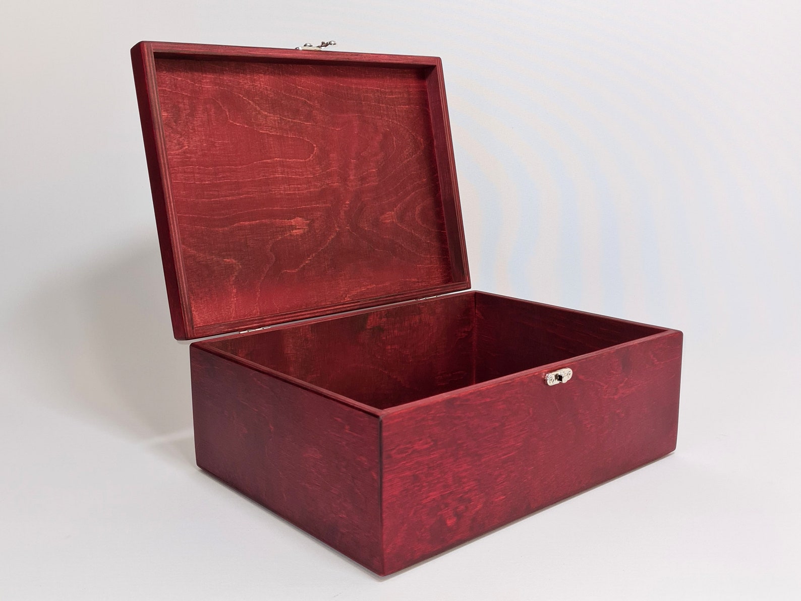 Red Wooden A4 Storage Box: Varnished Plywood, 12x8.66x4.72 Inch - Etsy