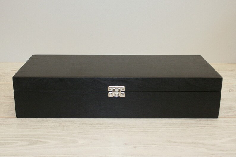 10 Compartments Black Wooden Box / Collection Box / Keepsake | Etsy