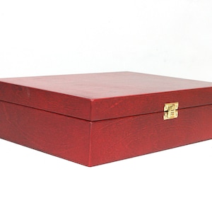 Red Wooden Keepsake Box / Wooden Gift Box / Wooden Storage Box / Red ...