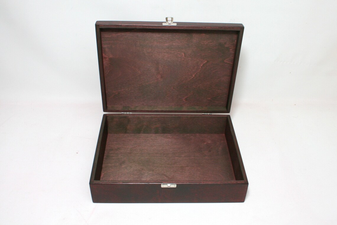 Wooden A4 Size Box / Dark Red Wooden Box / A4 Size Storage Box - Etsy
