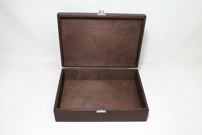 Wooden A4 Size Box / Dark Red Wooden Box / A4 Size Storage Box - Etsy