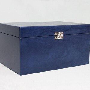 Dark Blue Wooden Box / Gift Box / Keepsake Box / Storage Box | Etsy