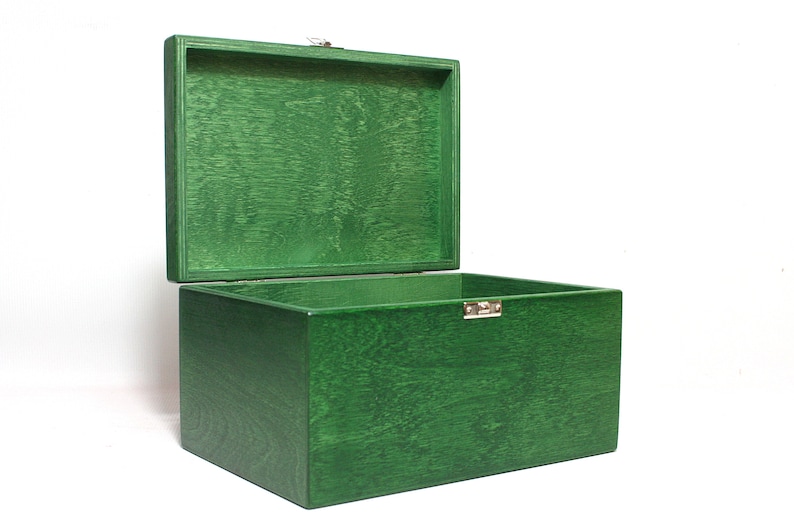 Dark Green Wooden Box / Gift Box / Keepsake Box / Storage Box - Etsy
