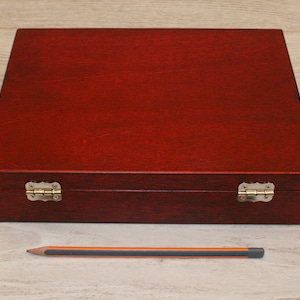 Red Wooden Gift Box / Keepsake Box 8.66 X 6.50 X 2.16 Inch / Red Box ...