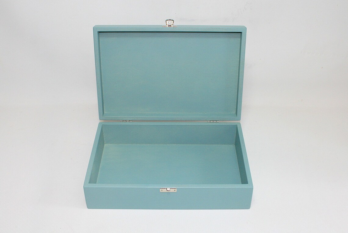 Light Blue Wooden Gift Box / Keepsake Box / Jewelry Box / - Etsy