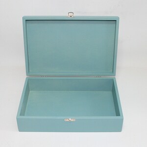 Light Blue Wooden Gift Box / Keepsake Box / Jewelry Box / Storage Box ...
