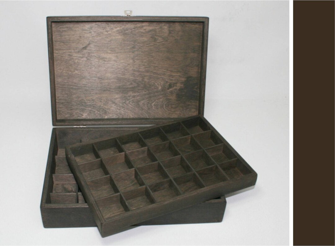 Collection Display Box / 48 Compartment Box / Dark Brown - Etsy Australia