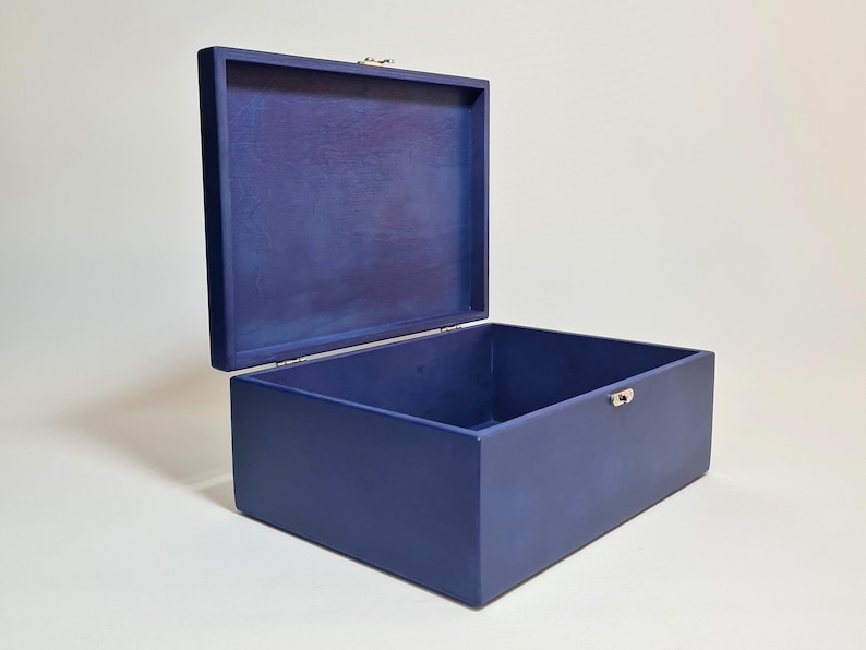 Wooden A4 Size Box / Dark Blue Wooden Box / A4 Size Storage - Etsy