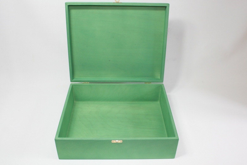 Green Wooden Box / Large Gift Box / Big Storage Box / Green | Etsy