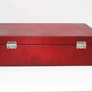 Red Wooden Keepsake Box / Wooden Gift Box / Wooden Storage Box / Red ...