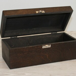 Wooden Keepsake Box / Dark Brown Box / Dark Storage Box 8.46 X 2.75 X 2 ...