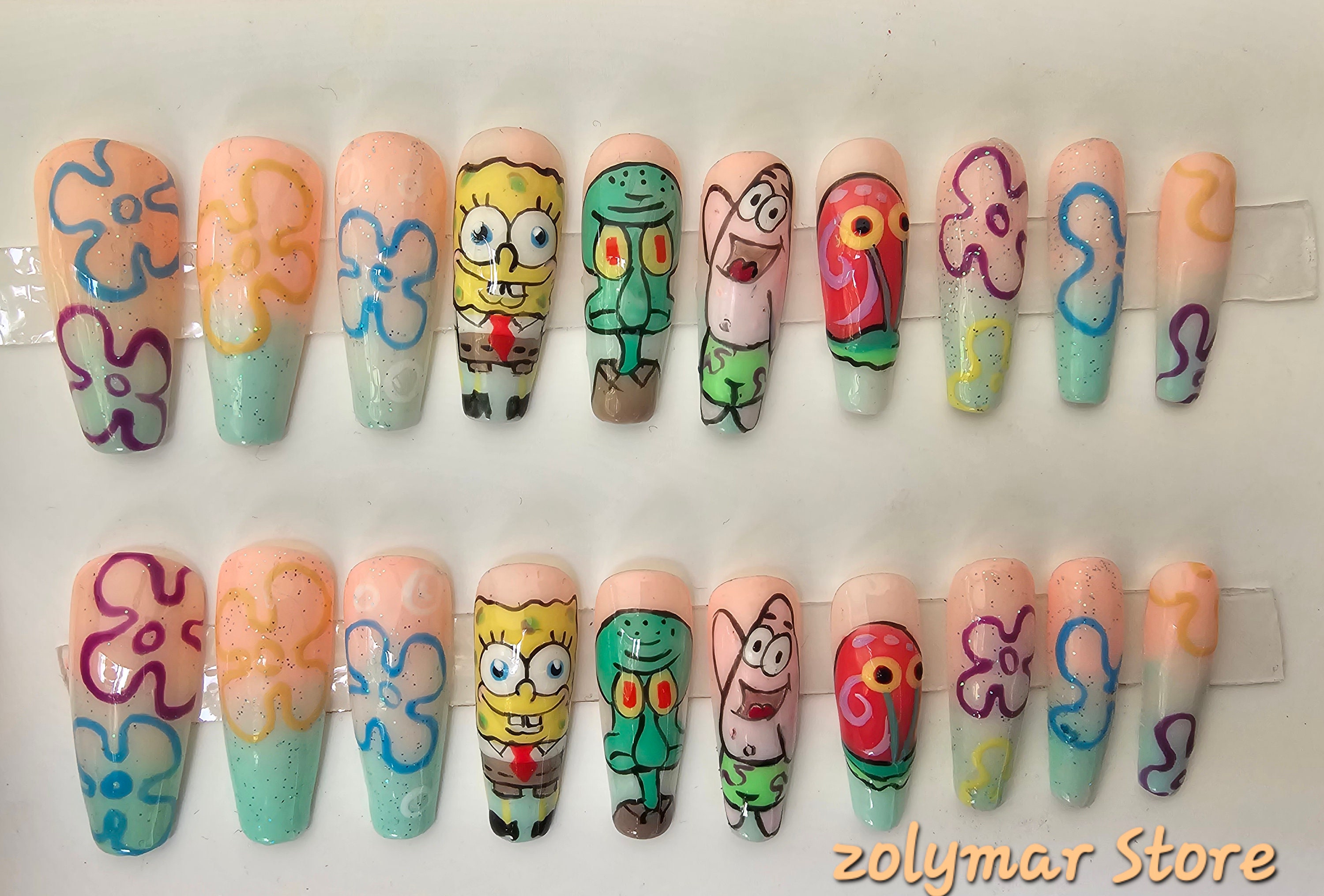 Spongebob Nail Art