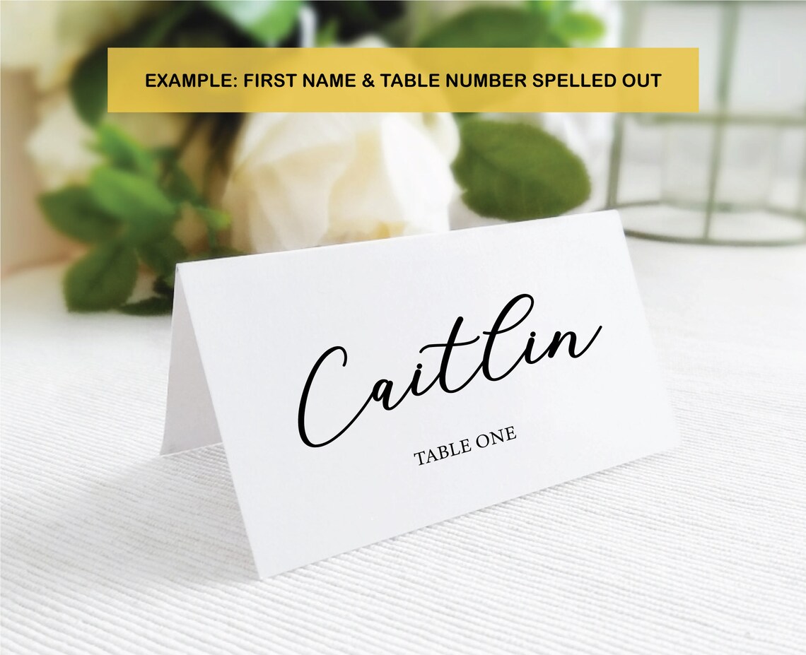 Printable Customizable Table Name Card Wedding Place Cards | Etsy