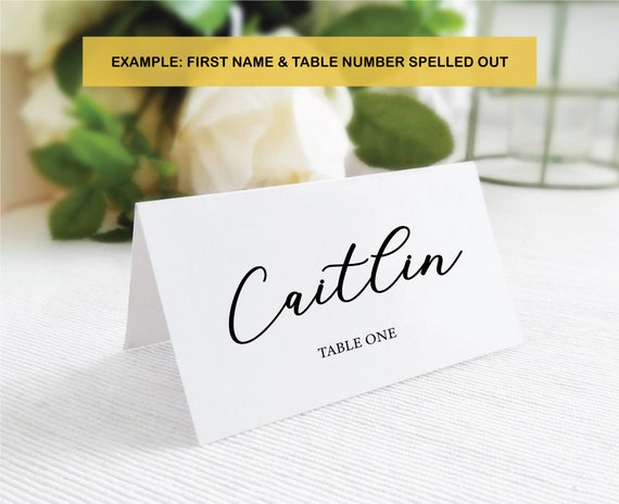 Printable Customizable Table Name Card Wedding Place Cards | Etsy