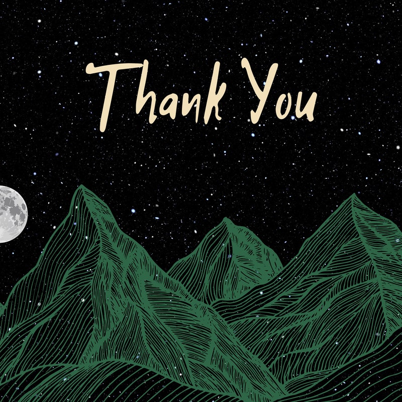 Mountain Thank You - Etsy