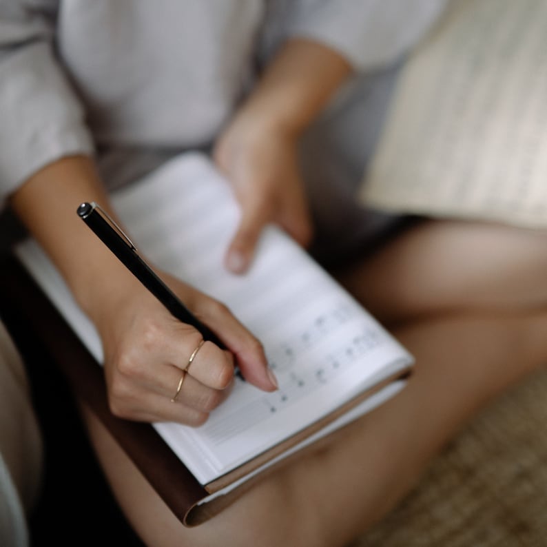 Personalized Leather Music Journal Musicians Stave Notebook - Etsy