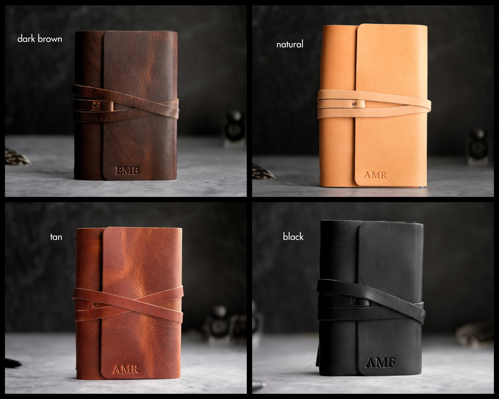 REFILLABLE Personalized Leather Journal Cover or Leather Notebook Cover ...