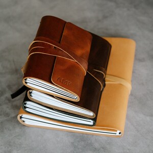 REFILLABLE Personalized Leather Journal Cover or Leather Notebook Cover ...