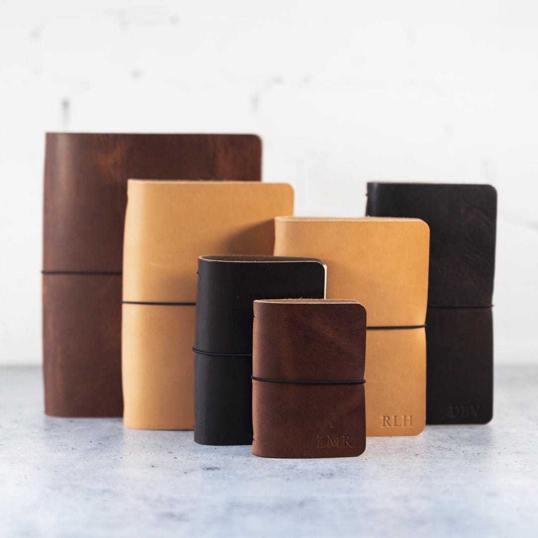 Refillable Travel Notebook Cover, Personalized Journal Cover, A5, B5 ...