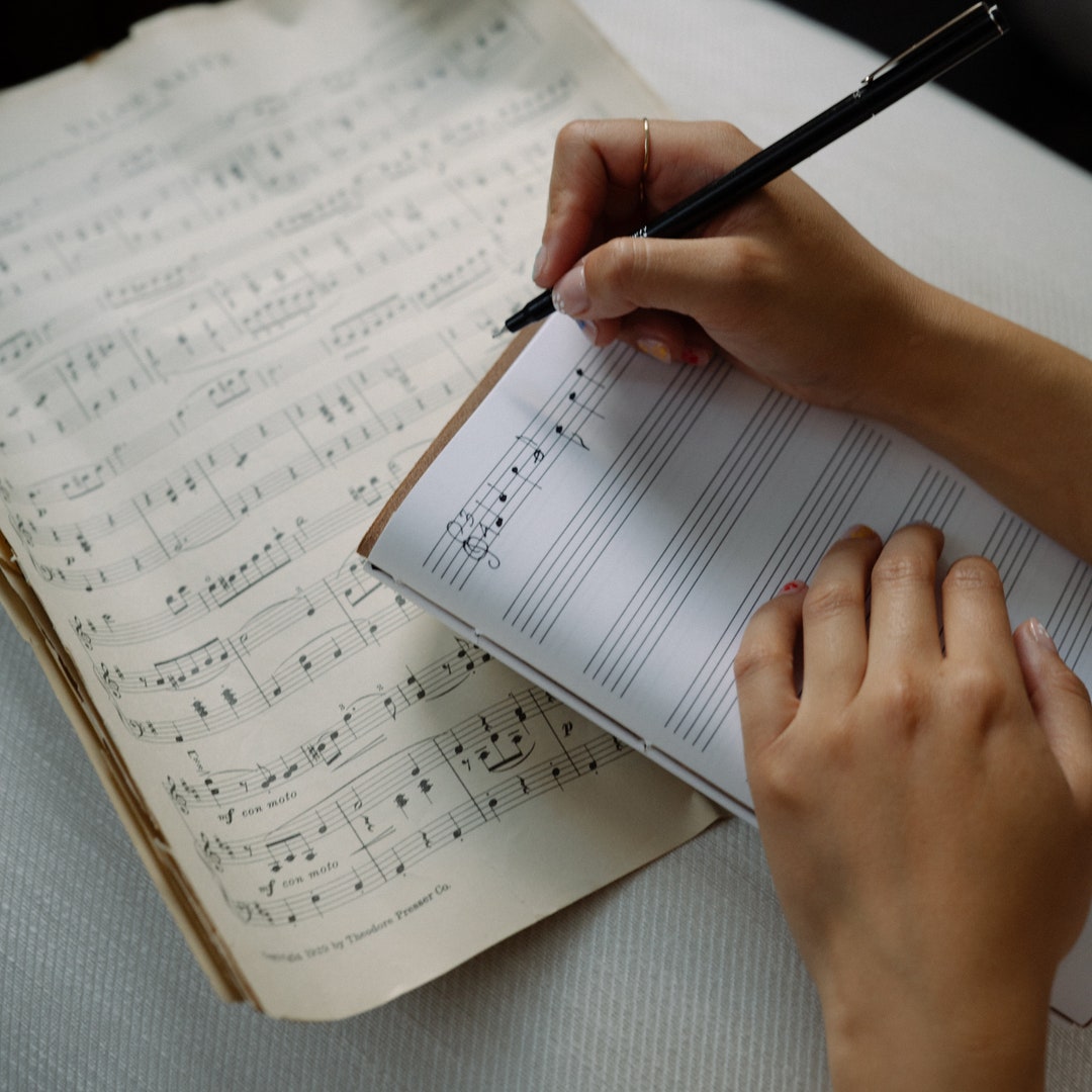 Personalized Leather Music Journal Musicians Stave Notebook / Song ...