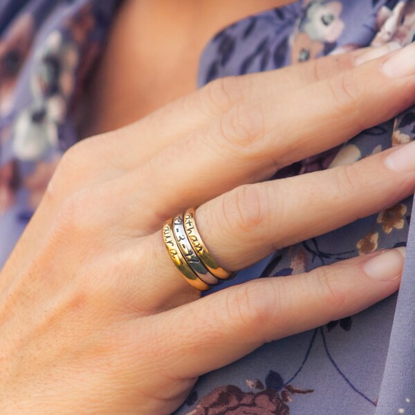 Stackable Name Rings - Etsy