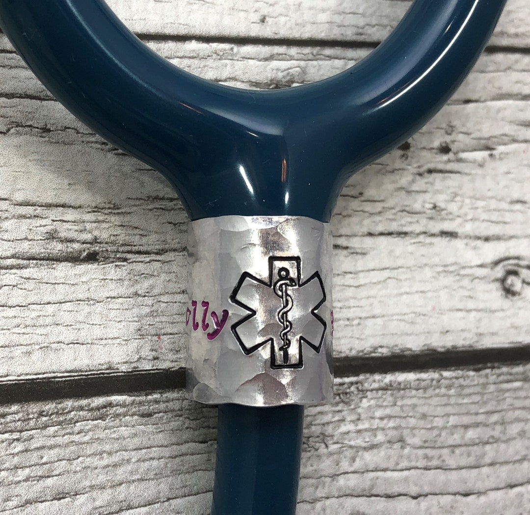 EMS Stethoscope ID Ring, Textured Stethoscope Tag, Wide Stethoscope Id ...