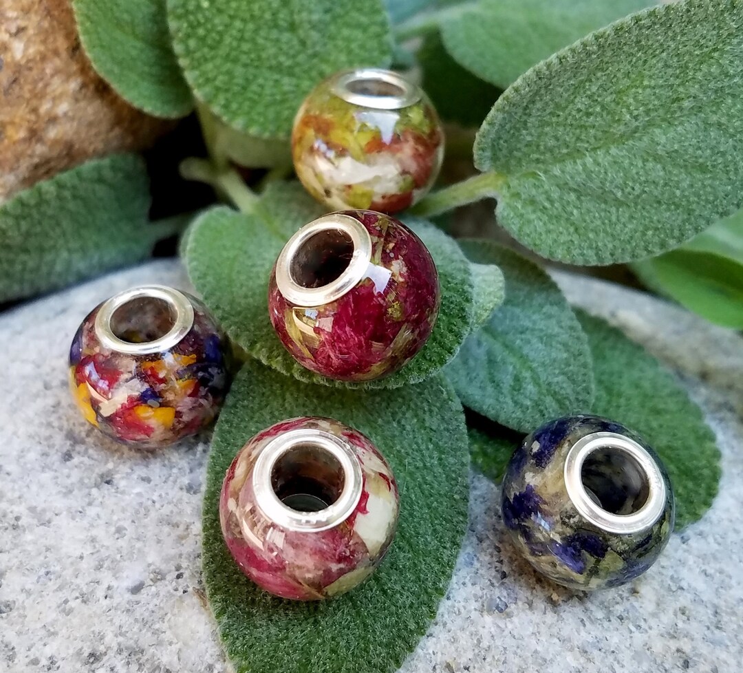 European CHARM BEAD Made From Your Preserved Wedding or Memorial ...