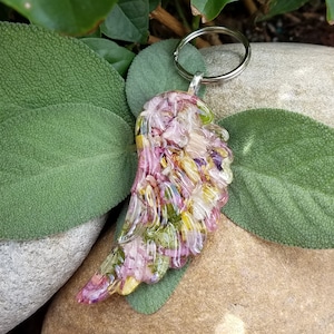 Angel Wing KEY RING Made From Your Preserved Wedding or Memorial ...