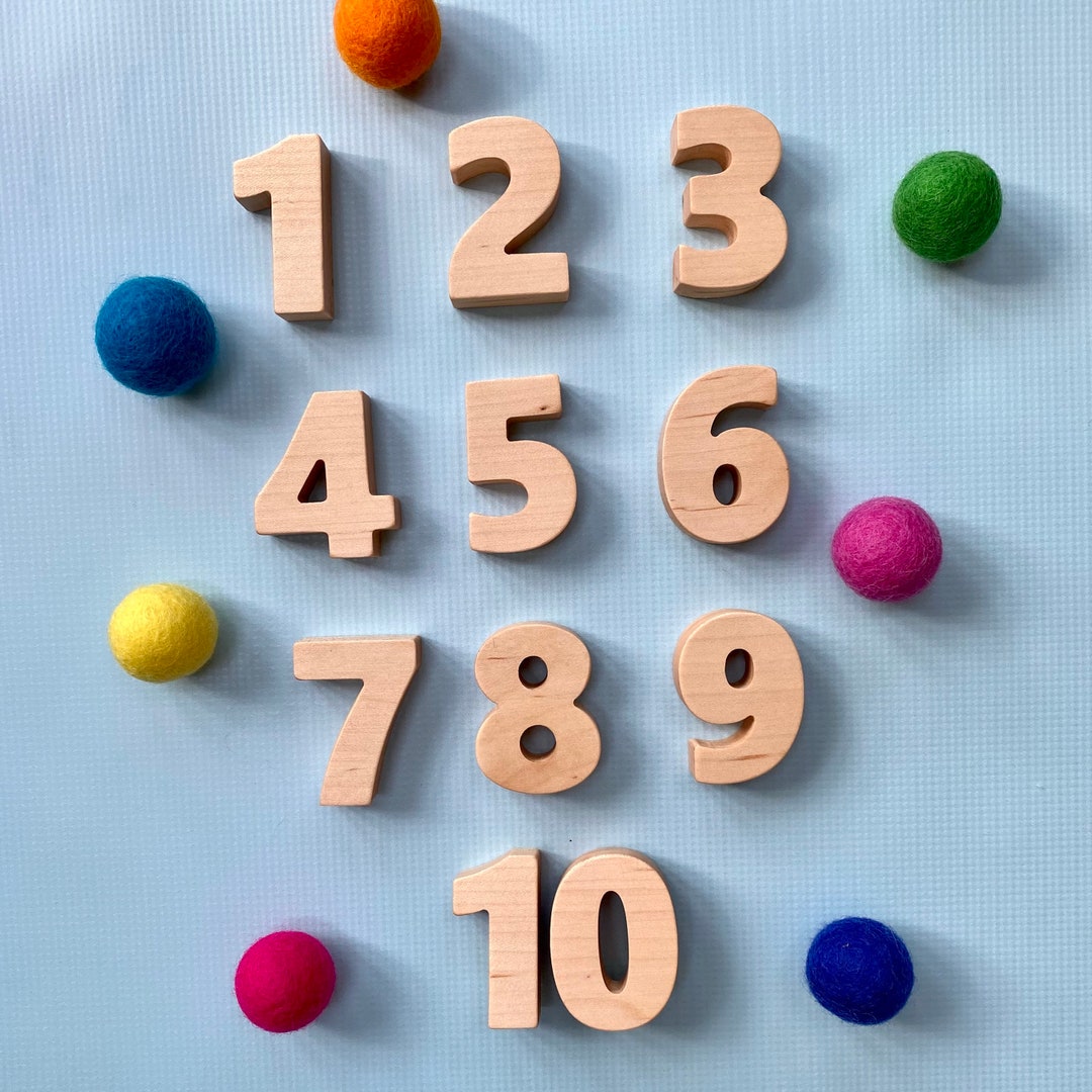 Wooden Number Set: Montessori Math Toy for Toddlers - Etsy