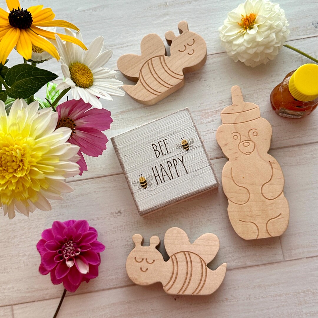 Wooden Honey Bear & Bees Toy: Montessori Tea Party Decor - Etsy