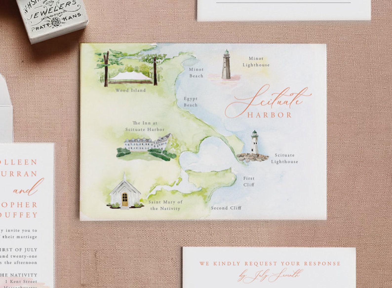 Custom Illustrated Wedding Map Wedding Map Watercolor Map - Etsy
